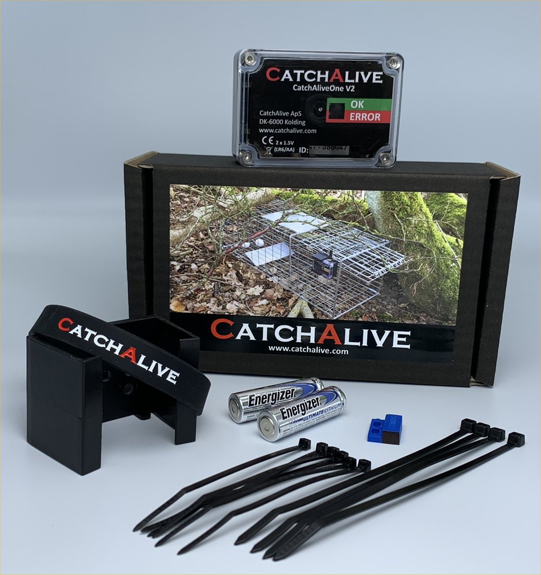 1 x Trap Alarm CatchAliveOne V2 (4G/5G) for Live Animal Trap incl. 1 y